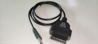 China 16-Pin OBD2 to USB 2.0 A Male Cable - 100cm Automotive Diagnostic Interface with Custom Pin Assignment for sale