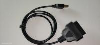 China 16-Pin OBD2 to USB 2.0 A Male Cable - 100cm Automotive Diagnostic Interface with Custom Pin Assignment for sale