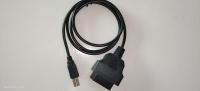 China 16-Pin OBD2 to USB 2.0 A Male Cable - 100cm Automotive Diagnostic Interface with Custom Pin Assignment for sale