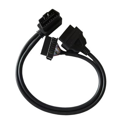 China OBD2 Y Cable Splitter 2A 12V Plastic Connector Diagnostic Extension Cable for sale