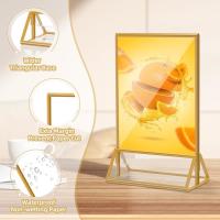 China Gold Metal L Shaped Sign Board Stand for Supermarket Shelf Display for sale
