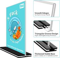 China A4 A5 A6 Acrylic Sign Holder Stand L Shaped Transparent for sale