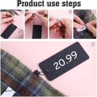 China Uncoated Black Paper Price Tags with String and Safety Pins 1.57x3.54 Inch for sale