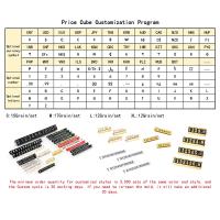 China 140 pcs The 5*3mm price cubes are made from black glossy plastic and have embossed white lettering for sale