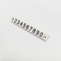 China Black Base White Text 3D Numbers Pentagon Shape Price Tag Cube for Jewelry Display Rack for sale