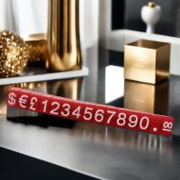 China End Convex Digital Metal Jewelry Tags Display for Luxury Coppery Gold Silver Pricing Cubes for sale