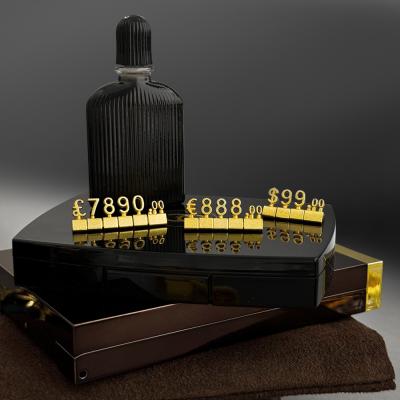 China 3D Metal Luxury Jewelry Price Cubes Retail Price Display Tags for sale