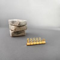 China Gold Mini 3D Metal Retail Price Display Tags For Jewelry price cubes for sale