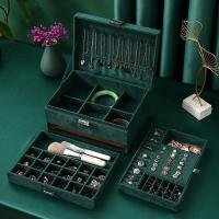 China Travel Leather Jewelry Storage Organizer Box For Luxury Pendant Rings And Earrings for sale