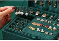 China Travel Leather Jewelry Storage Organizer Box For Luxury Pendant Rings And Earrings for sale