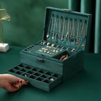 China Handmade Velvet Wooden Jewelry Box Organizer For Necklace Earring Ring Bracelet for sale