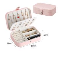China Luxury Metal Portable Necklace Display Cases Custom Velvet Travel Jewelry Box for sale