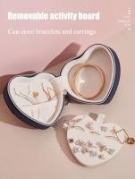 China Stylish Jewelry Box Organizer PU Leather Heart Shaped Jewelry Boxes For Women for sale