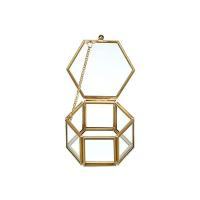 China S3.5*7*5 Hexagonal Greenhouse Glass Jewelry Storage Box for sale
