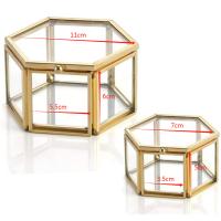 China Hexagonal Greenhouse Glass Jewelry Storage Box for sale