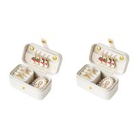 China Pearlescent White Travel Jewelry Organizer Box Small Customizable 9.5*5*5cm for sale