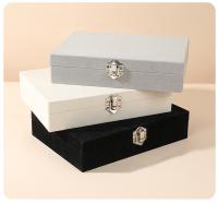 China Buckle Closure Black Velvet Jewelry Storage Box for Organizing and Display for sale