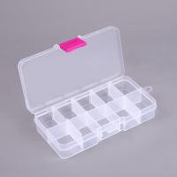 China Small Pink Lock Plastic 10 Grid Bead Organizers And Storage Containers Box for sale