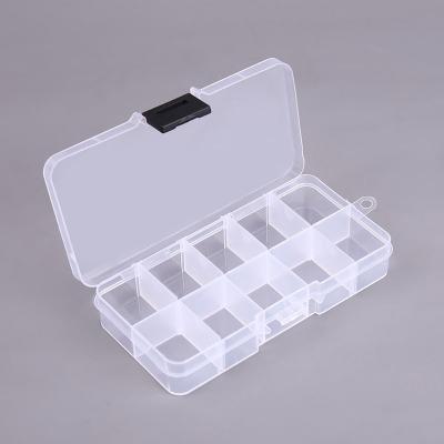 China 10 Grid Plastic Jewelry Organizer Box Removable Small With Dual Tone Lock for sale