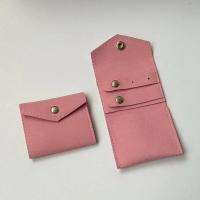 China Compact Strawberry Pink Jewelry Organizer Bag for Rings Earrings Necklace 6x5.5cm for sale