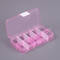 China Mini Pink 10 Grid PP Plastic Storage Box Removable Organizer 12.8x6x2.3cm Size for sale
