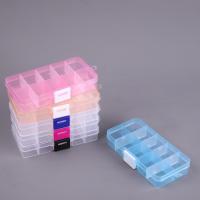 China Mini Pink 10 Grid PP Plastic Storage Box Removable Organizer 12.8x6x2.3cm Size for sale