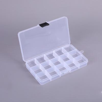 China 15 Grid Plastic Storage Box Removable Divider Black Lock Organizer Box for sale