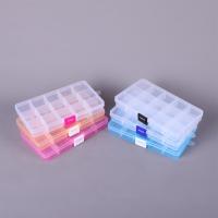 China Durable PP Material Orange 15 Grid Plastic Storage Box Organizer with Removable Dividers for sale