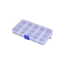 China 15 Grid Plastic Jewelry Organizer Box Blue Removable For Jewelry Beads for sale