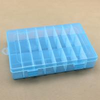 China Compact and Versatile Blue 24 Grid Plastic Organizer Box with Removable Dividers for sale