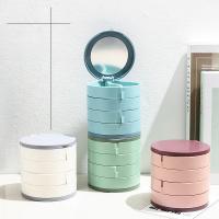 China White Rotating Jewelry Organizer Box 10x10x10cm For Compact Storage for sale
