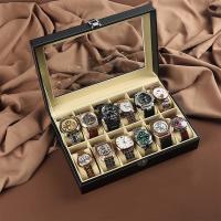 China 12 Slot Luxury Display Case Black for Storing Showcasing Watch Collection for sale