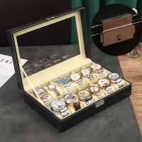 China 12 Slot Luxury Display Case Black for Storing Showcasing Watch Collection for sale