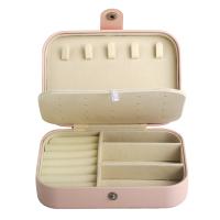 China Durable Pink Travel Jewelry Storage Box Compact and Secure Portable Storage for Necklaces Rings Earrings for sale