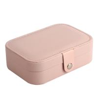 China Durable Pink Travel Jewelry Storage Box Compact and Secure Portable Storage for Necklaces Rings Earrings for sale