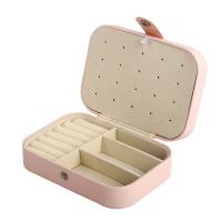 China Durable Pink Travel Jewelry Storage Box Compact and Secure Portable Storage for Necklaces Rings Earrings for sale