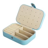China Blue Bedroom Jewelry Storage Box For Rings Necklaces And Earrings for sale