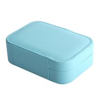 China Blue Bedroom Jewelry Storage Box For Rings Necklaces And Earrings for sale
