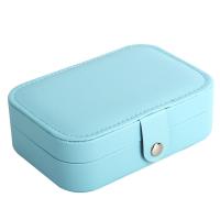 China Blue Bedroom Jewelry Storage Box For Rings Necklaces And Earrings for sale