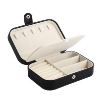 China Black Jewelry Travel Storage Box For Rings Necklaces And Earrings for sale