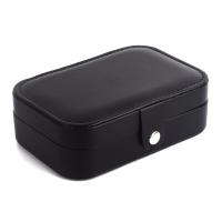 China Black Jewelry Travel Storage Box For Rings Necklaces And Earrings for sale