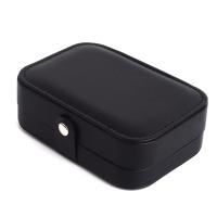 China Black Jewelry Travel Storage Box For Rings Necklaces And Earrings for sale