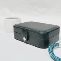 China Black Jewelry Travel Storage Box For Rings Necklaces And Earrings for sale