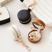 China Affordable Black PU Leather Mini Jewelry Box Compact 5 × 5 × 3 cm Travel Jewelry Case for sale