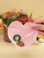 China Sunny Yellow Heart Bags For Jewelry Ring Earring Gift Packaging for sale