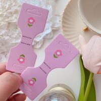 China Embossed Folding Hair Tie Cards Pink Purple Floral 100pcs 9 x 3.5 cm for sale