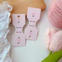 China Pink Floral Hair Tie Display Cards Folding 100pcs 9x3.5cm For Retail Display for sale