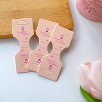 China Paperboard Apricot Floral Hair Tie Display Cards 100pcs 9 x 3.5 cm for sale