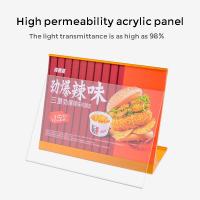 China T Shape Double Sided Acrylic Sign Holder Stand Restaurant Acrylic Menu Display Stand for sale