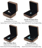 China Brown Jewelry Velvet Packaging Box For Necklace Rings for sale